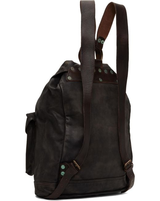 RRL Leather Backpack in Black for Men | Lyst