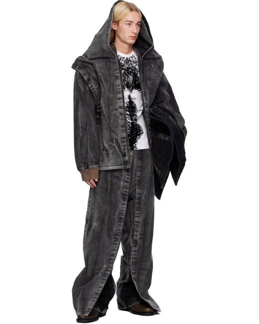 Y. Project Velcro Denim Jacket in Black for Men | Lyst