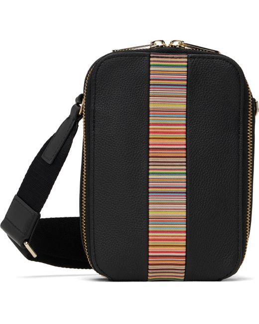 Paul Smith Leather Signature Stripe Trim Flight Pouch in Black for Men ...