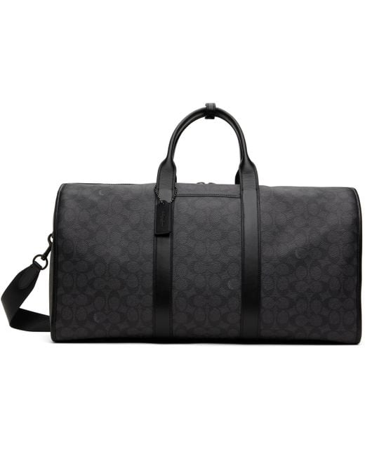 COACH Gotham Signature Canvas Duffle Bag in Black for Men | Lyst UK