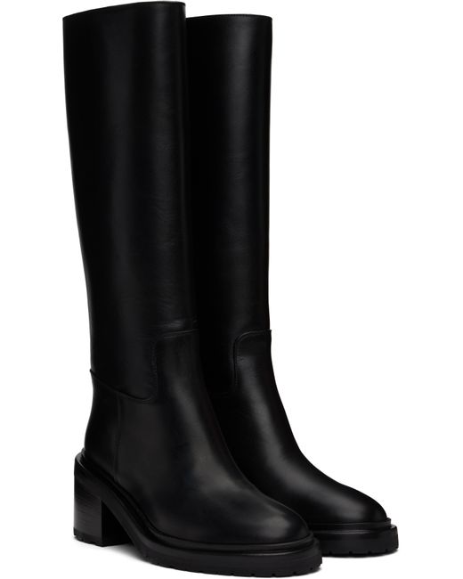 LEGRES Riding Heel Tall Boots in Black | Lyst