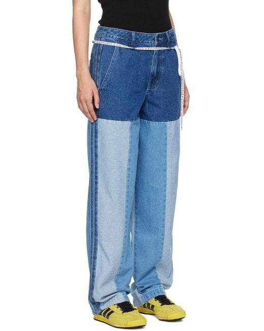 adidas Originals Kseniaschnaider Edition Patchwork Straight Leg Jeans ...