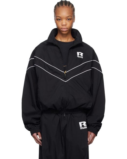Rhude Piping Raglan Track Jacket in Black | Lyst