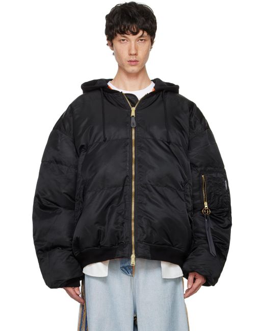 Vetements Quilted Hooded Bomber Jacket in Black for Men | Lyst