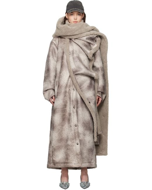 Y. Project Snap Off Panel Aviator Faux-shearling Coat in Black | Lyst