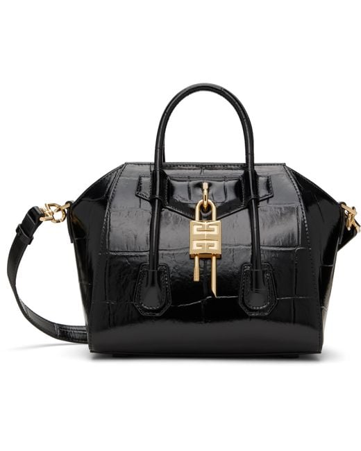 Givenchy Mini Antigona Lock Bag in Black | Lyst
