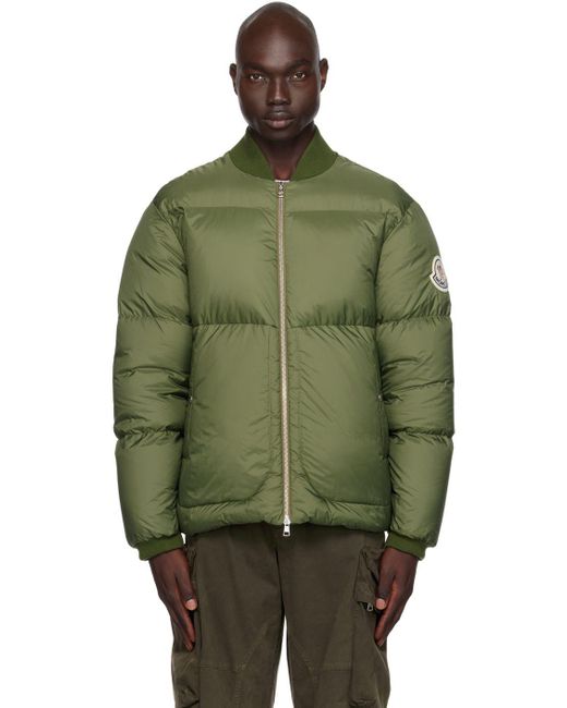 Moncler Green Diya Down Bomber Jacket for Men | Lyst