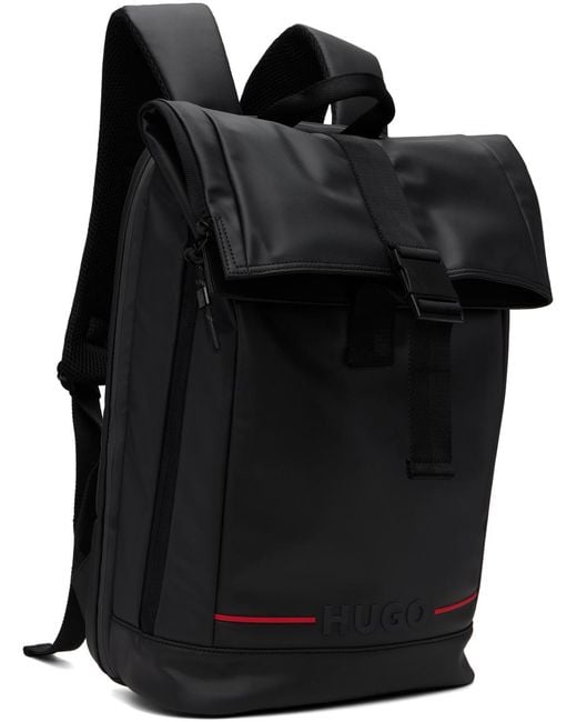 HUGO Roll Top Backpack in Black for Men | Lyst