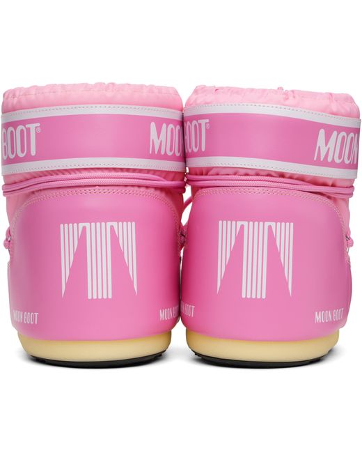 Moon Boot Icon Low Nylon Boots in Pink | Lyst UK