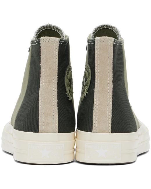 Converse Taupe & Green Chuck 70 Patchwork Suede Sneakers in Black | Lyst