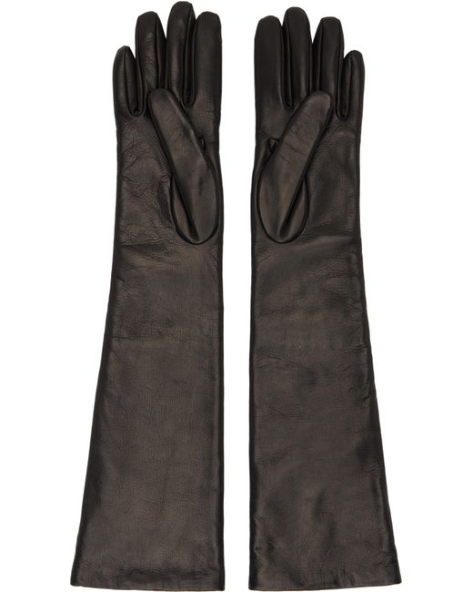 TOTEME Long Leather Gloves in Black | Lyst