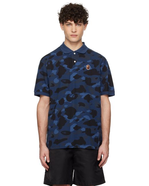 A Bathing Ape Color Camo Large Ape Head Polo in Blue for Men | Lyst