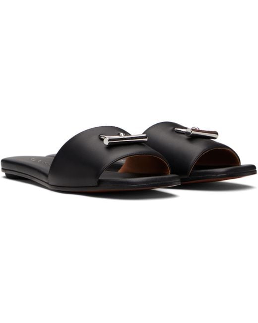 McQueen T-Bar Slides in Black | Lyst UK