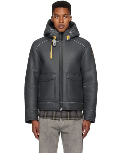 Parajumpers Elton Special Leather Jacket in Black for Men | Lyst