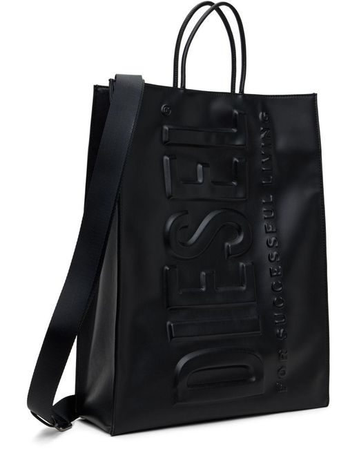 DIESEL Black Large Dsl 3d Tote for Men | Lyst