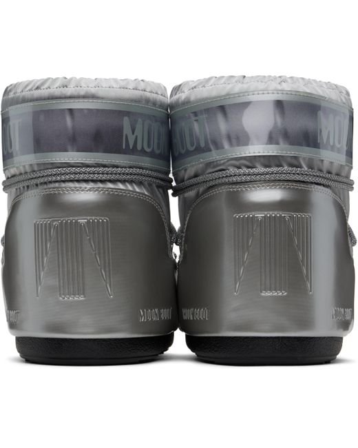Moon Boot Icon Low Glance Satin Boots in Gray | Lyst