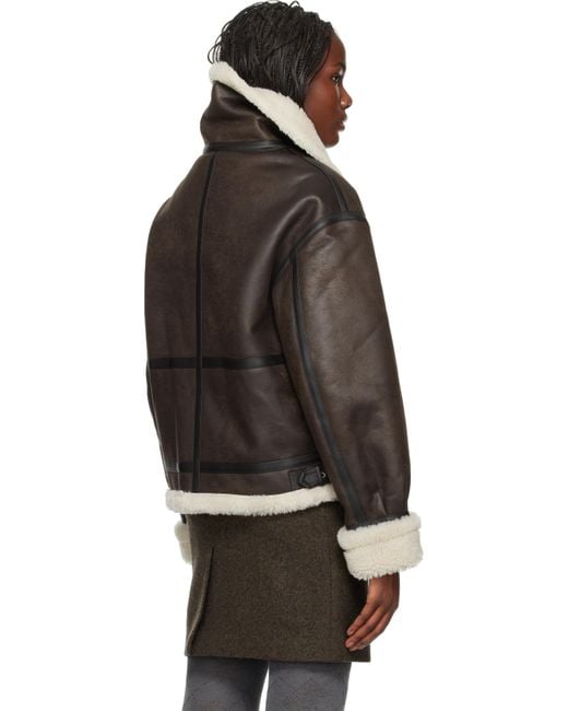 DUNST Loose Fit Line Faux-Shearling Jacket in Black | Lyst