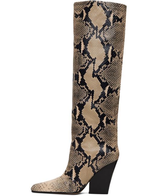 Bottes Jane Et Noir En Cuir Gaufré Façon Python Paris Texas en coloris ...