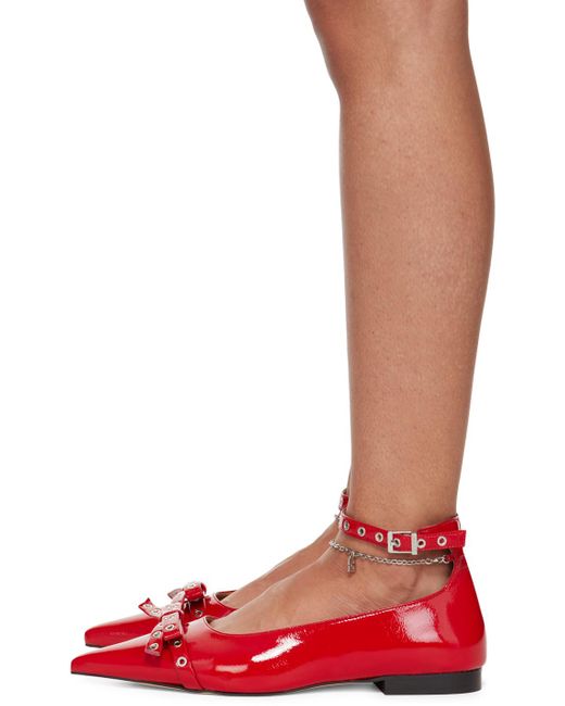 Ganni Flats in Red | Lyst