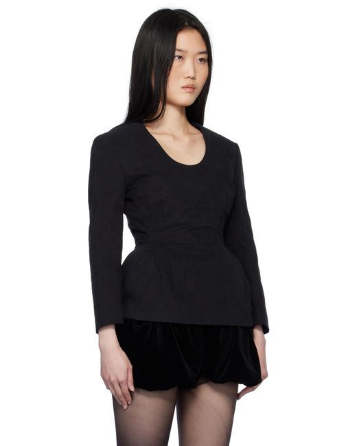Pushbutton Hourglass Blouse in Black | Lyst
