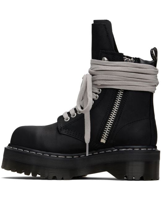 Rick Owens Dr. Martens Edition Quad Sole Steel Toe Boots in Black | Lyst