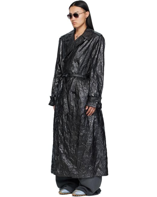 Lu'u Dan Crumple Trench Coat in Black for Men | Lyst UK