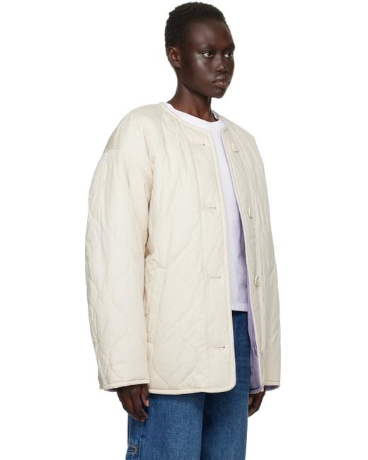 Isabel Marant Reversible Quilted Polyester Taffeta Coat in White | Lyst