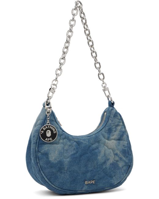 A Bathing Ape Camo Quilting Denim Moon Shape Bag in Blue | Lyst