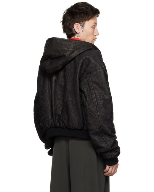 Lu'u Dan Hooded Outlaw Leather Jacket in Black for Men | Lyst