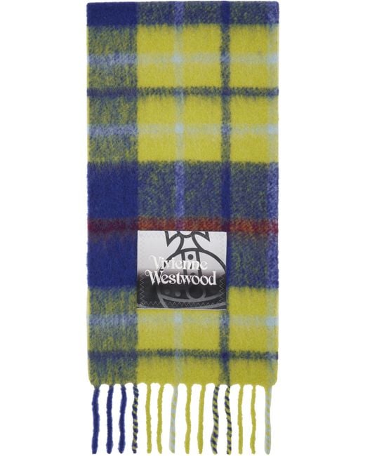 Vivienne Westwood Tartan Scarf in Yellow for Men | Lyst