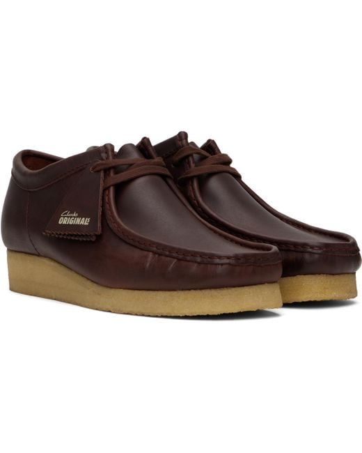 Clarks Burgundy Wallabee Derbys in Black for Men | Lyst