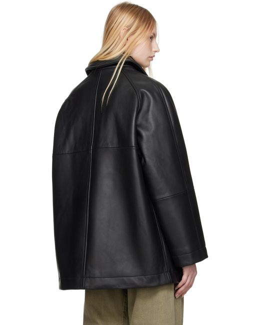 Studio Nicholson Ridger Leather Jacket in Black | Lyst