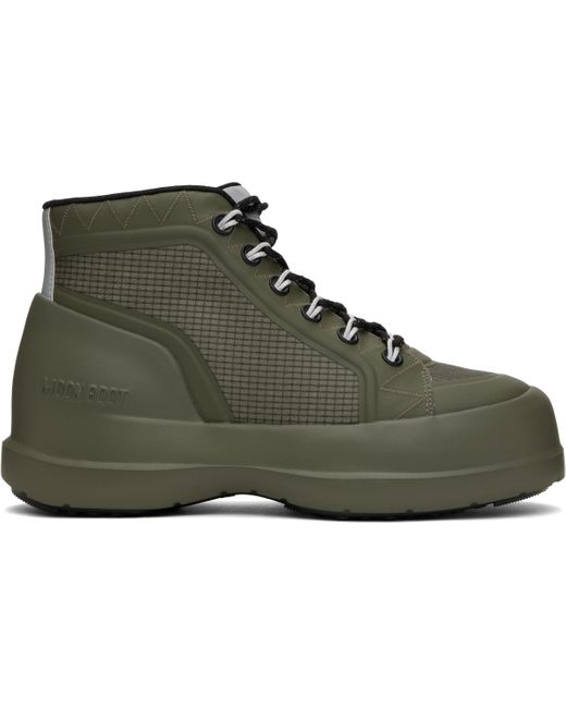 Moon Boot Khaki Luna Trek Mid Nylon Boots in Green for Men | Lyst