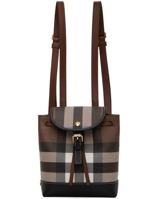Burberry Brown Micro Backpack | Lyst