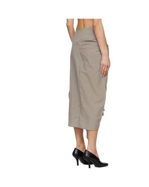 Entire studios Fleur Midi Skirt in Natural | Lyst