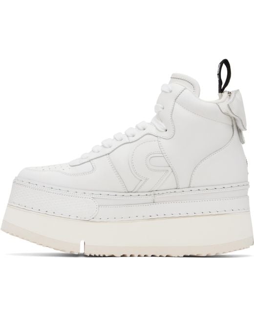 R13 Riot Leather High Top Sneakers in White | Lyst