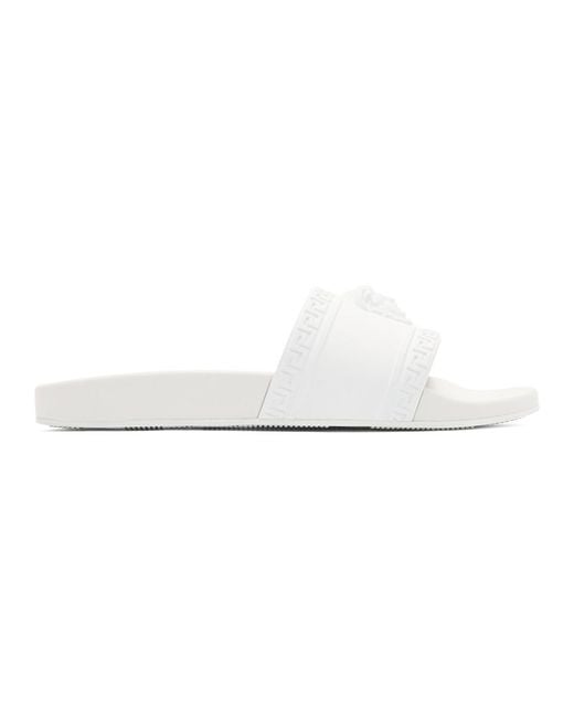 Versace White Medusa Pool Slides for Men | Lyst