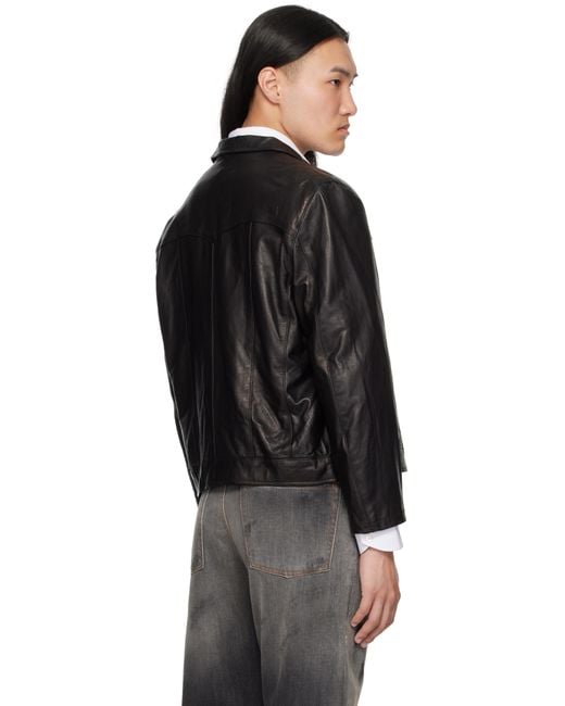 Enfants Riches Deprimes Western Sharp Shoulder Leather Jacket in Black ...
