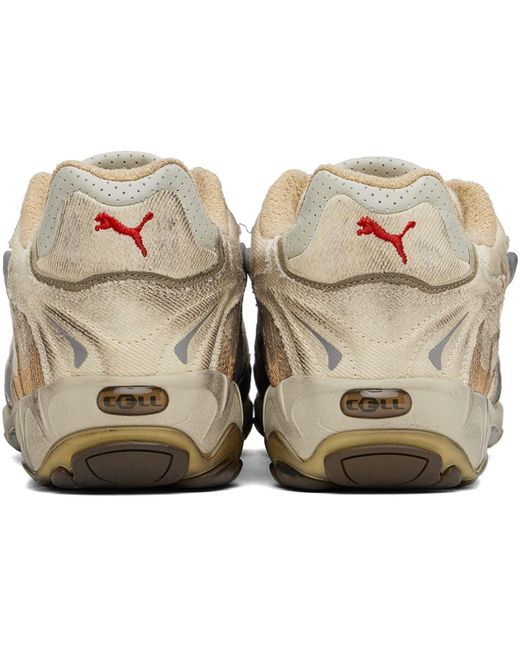 PUMA Distressed Lace-Up Twill Sneakers in Black for Men | Lyst