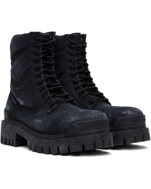 Balenciaga Combat Strike 20Mm Boots in Black for Men | Lyst