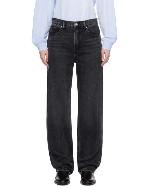 Alexander Wang Ez Mid-Rise Logo Jeans in Black | Lyst