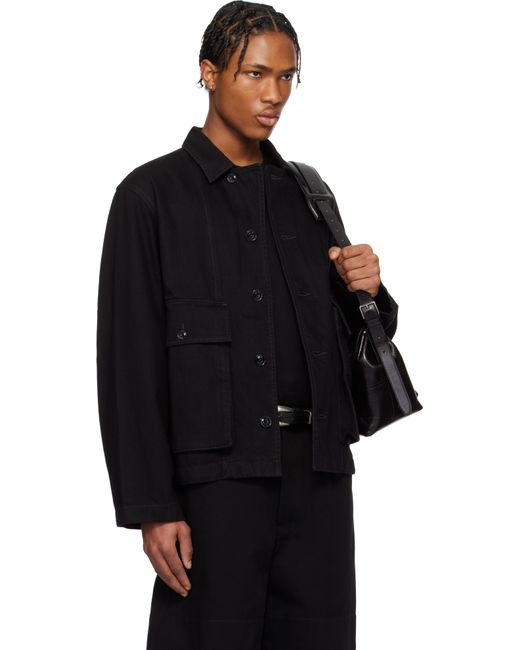 Lemaire Boxy Denim Jacket in Black for Men | Lyst