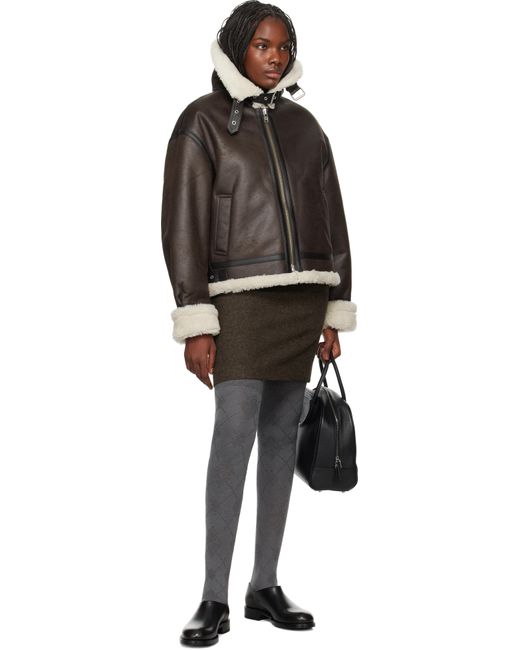 DUNST Loose Fit Line Faux-Shearling Jacket in Black | Lyst