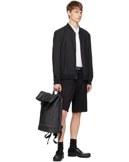 HUGO Roll Top Backpack in Black for Men | Lyst