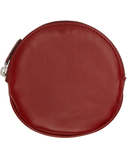 The Row Round Coin Pouch in Red | Lyst