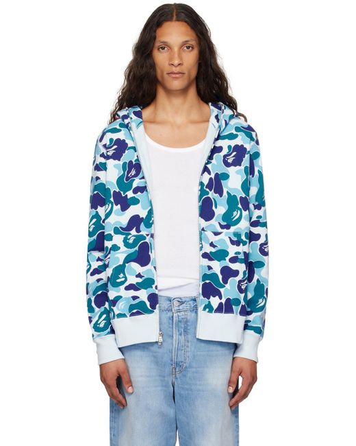 A Bathing Ape Abc Camo Shark Full Zip Hoodie in Blue for Men | Lyst