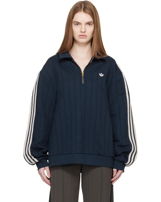 adidas Originals Clot Edition Quarter Zip Jacket in Blue | Lyst UK