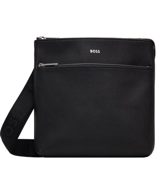 BOSS Large Leather Bag in Black for Men | Lyst