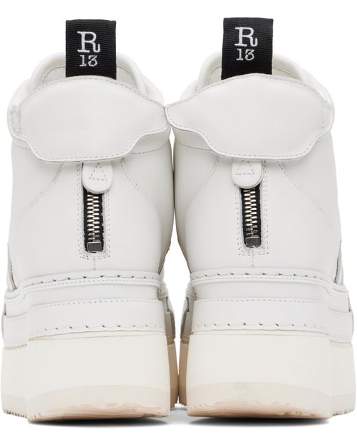R13 Riot Leather High Top Sneakers in White | Lyst