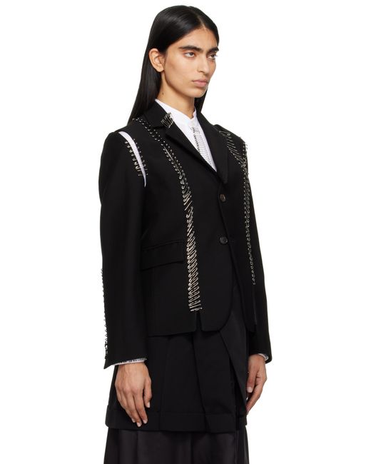 Noir Kei Ninomiya Safety Pin Blazer in Black | Lyst